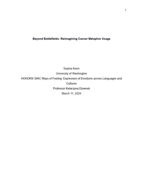 Beyond Battlefields Reimagining Cancer Metaphor Usage Pdf Cancer Emotions