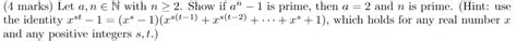 Solved Use The Identity To Show A N Is Prime Then A And Chegg