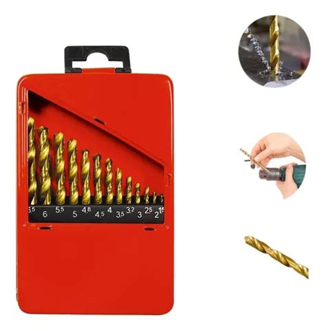 Kit Jogo Brocas Aço Rápido 13 Peças Revestimento Titanio Mtx MercadoLivre
