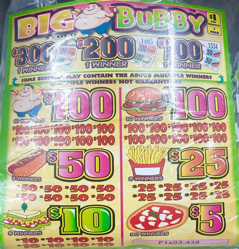 Big Bubby Pull Tab 12 000 Tickets 4 000 Bundles Hornernovelty
