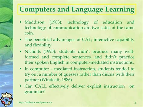 Call Computer Assisted Language Learning Ppt