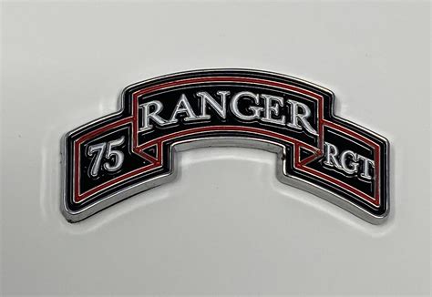 Ranger Scroll 75th Ranger Regiment Version Color 25″ Car Badge