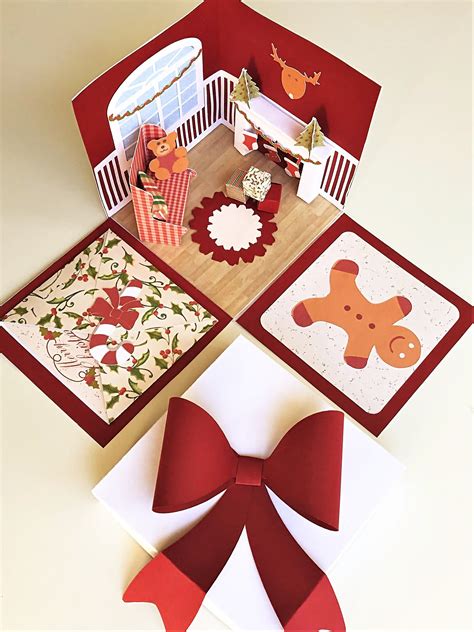 Christmas Explosion Box Printable T Box Papercraft Digital Download