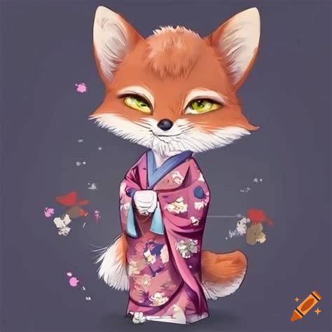 Anthropomorphic Female Fox In A Kimono On Craiyon