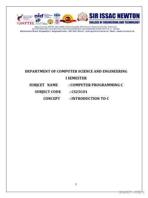 Cs25c01 Computer Pwrogramming Notes Merged New Pdf Algorithms