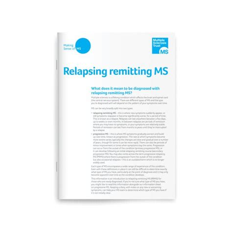 Relapsing Remitting Ms Publication Ms Trust