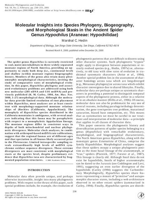 Pdf Molecular Insights Into Species Phylogeny Biogeography And