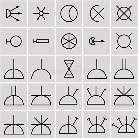 Icons Electrical Symbols Stock Vector Illustration Of Connection