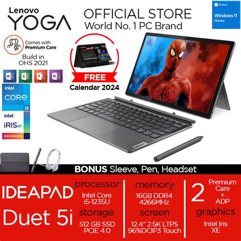 Jual Lenovo Ideapad Duet 5i 12IAU7 Intel Core I5 1235U RAM 16GB 512SSD Iris Xe W11 OHS 12 4 2