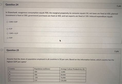 Solved 23 If Consumption Increases By 42 When After Tax