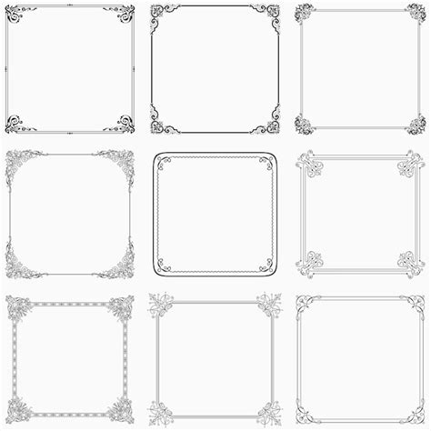 Marcos Decorativos Set 9 Vector Premium