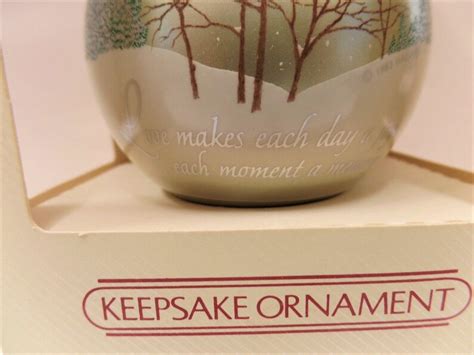 Hallmark Love Glass Ornament 1983 Nrfb Nos Rare Snow Scene Etsy