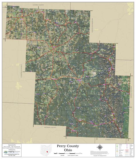 Perry County Ohio 2022 Aerial Wall Map Mapping Solutions