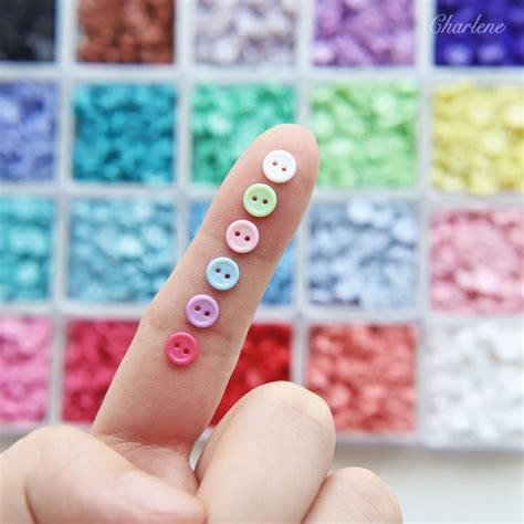 6mm Tiny Plastic Round 2 Hole Buttons With Rim In 20 Colors Mini Buttons For Doll Clothes