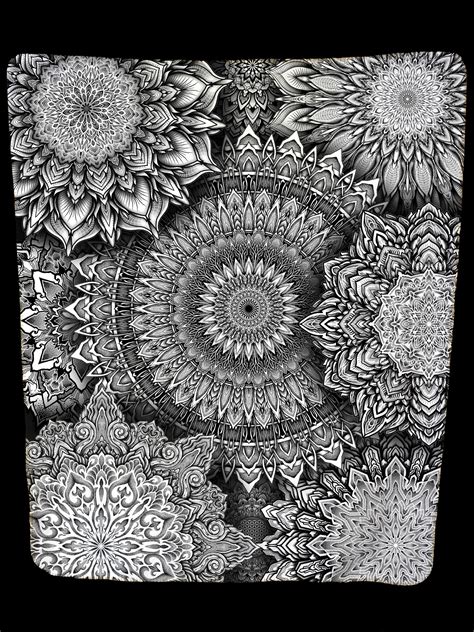 Mandala Bloom V2 Big Ass Blankets 12 X 9 Electro Threads
