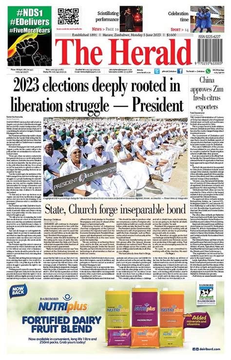 The Herald Zimbabwe On Twitter Check Out Todays Front And Back Pages