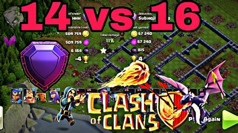 Coc Th14 Vs Th16 Easy 3 Star In Legend League Battle Perfect Attack In