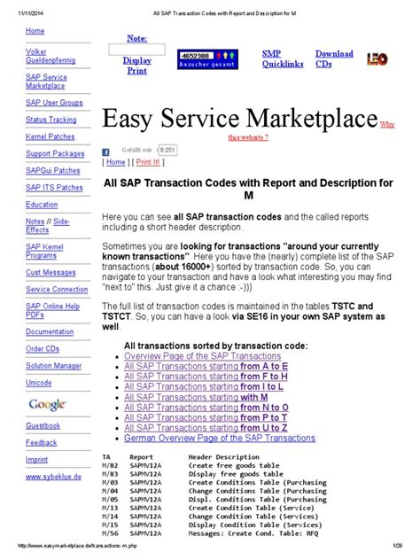 All Sap Transaction Codes With Report And Description For M Pdf Production And Manufacturing