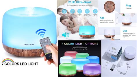 Smartdevil Essential Oil Diffuser Ultrasonic Aroma Cool Mist Humidifie