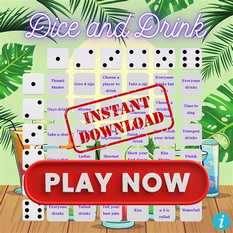 Dice And Drink Adult Drinking Game Babe Game Fun Party Game Pre Drinking Game Alcohol Game