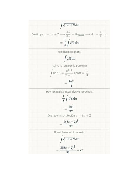 Las Integrales Resueltas Ejercicios De Matemáticas Docsity