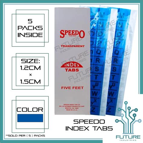 Speedo Index Tabs Insertable Index Tabs With Alphabetical Print Inserts