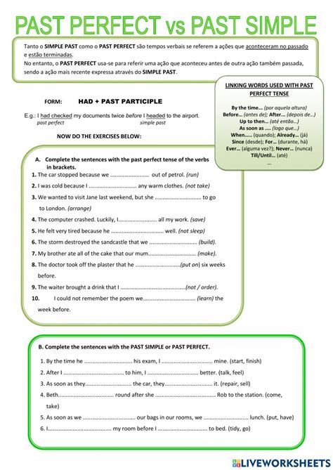 Past Perfect Vs… Free Interactive Worksheets 6931263