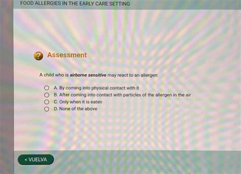 FOOD ALLERGIES IN THE EARLY CARE SETTING StudyX
