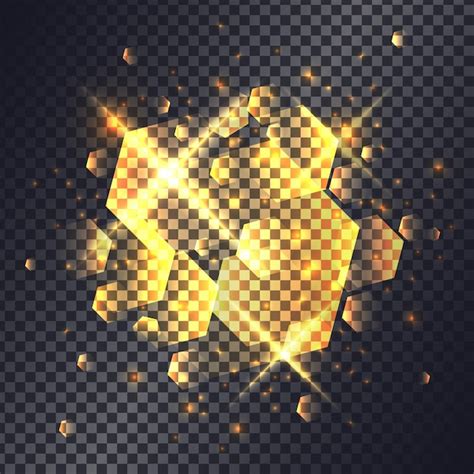 Premium Vector Polygon Golden Bokeh