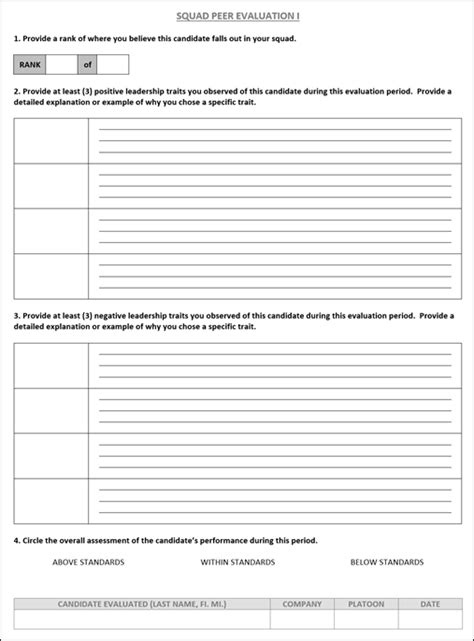 Figure 3 Candidate Peer Evaluation Input Sheet Source Ocs 2020