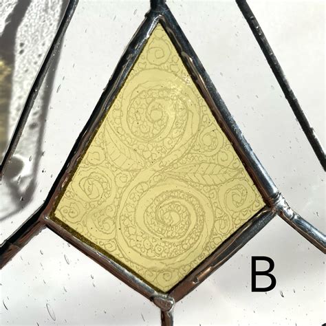 Hand Etched Stained Glass Sun Catcher Etsy