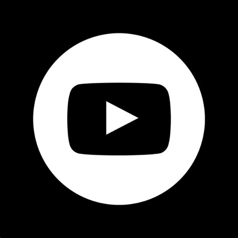 Black And White Youtube Icon At Collection Of Black