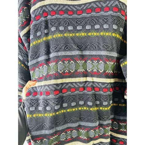90s Coogi Style Ed Bassmaster 3d Knit Crewneck Sweater Mens Medium
