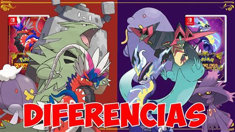 DIFERENCIAS POKÉMON ESCARLATA y PÚRPURA COMPLETO Cúal Comprar