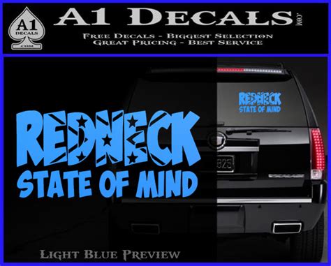 Redneck State Of Mind Vinyl Decal Sticker A1 Decals