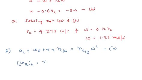SOLVED Bar AB Has The Angular Motions Shown Suppose That WAB 3 7 Rad
