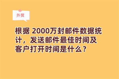 根据 2000万封邮件数据统计，发送邮件最佳时间及客户打开时间是什么？ 知乎