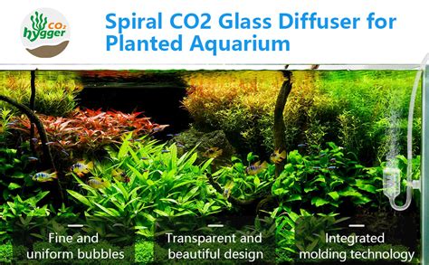 Hygger Co2 Spiral Co2 Diffuser Glass Atomizer For Aquarium Plants