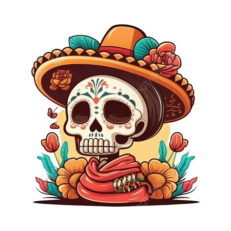 Calavera Mexicana Dia De Los Muertos Png Dibujos Dia Muerto Mexicano