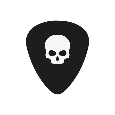 Premium Vector Plectrum With Skull In Flat On White Background