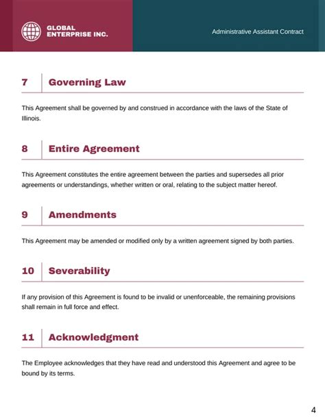 Executive Assistant Contract Template Ncejomunicipaldechinu