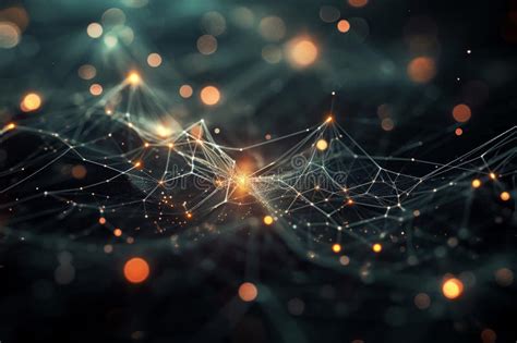 Abstract Network Connections With Glowing Nodes Stock Illustration