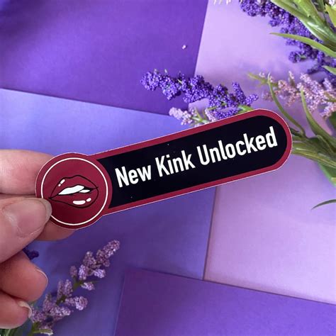 New Kink Unlocked Sticker New Kink Sticker Lip Bite Etsy