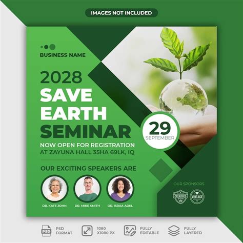 Premium Psd Environment Seminar Post Template For Social Media