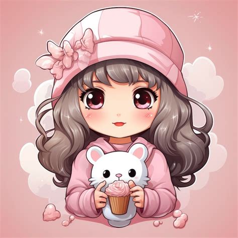 Premium Photo Craft A Logo With Cute And Kawaii Anime Character