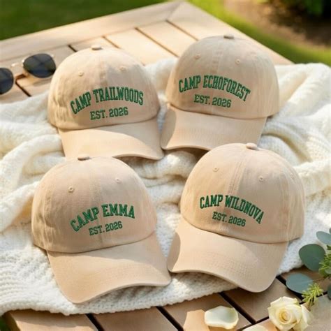 Custom Embroidered Camp Hat Personalized Name Baseball Cap Vintage