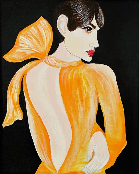Model In Orange Painting By Lyudmyla Melnyk Fine Art America