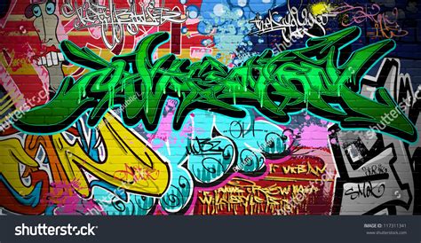 Vetor de parede de graffiti arte ilustrações stock 117311341