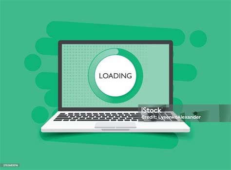 Laptop Loading Process Icon In Flat Style Software Update Vector