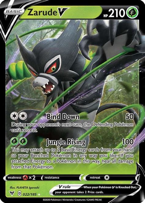 Zarude V 22 185 Vivid Voltage Ultra Rare Shady Bloom